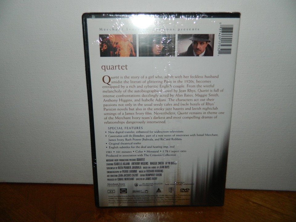 QUARTET A Film by James Ivory Merchant Ivory Collection DVD New SEALED ...