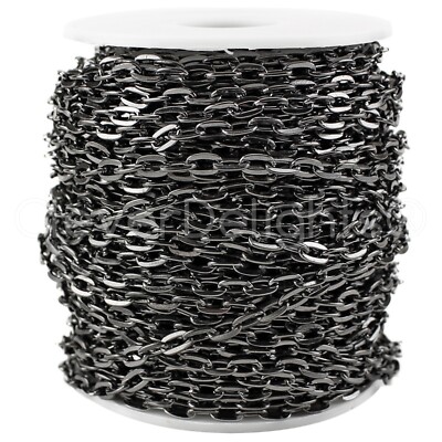 Cable Chain - 5x7mm Link - Gunmetal Color - 100 500Feet - Bulk Craft ...