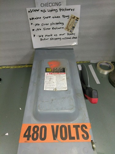 SQUARE D H363RB F05 100AMP FUSIBLE OUTDOOR DISCONNECT 600V 3 POLE 3R ...