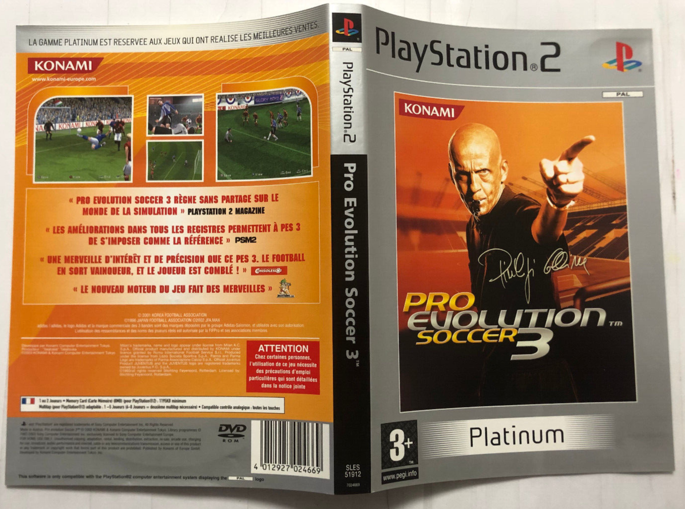 Jaquette PES Pro Evolution Soccer 3 Ps2 Platinum | eBay
