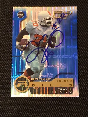TRAVIS HENRY 2001 QUANTUM LEAF ROOKIE SIGNED AUTOGRAPHED CARD #213 ...