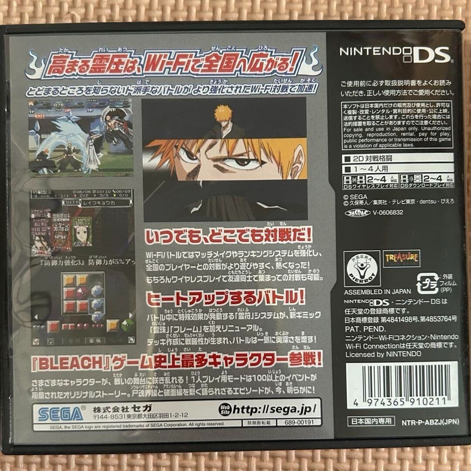 Japan Anime BLEACH NINTENDO GAME DS SOFT Black robe fluttering requiem ...
