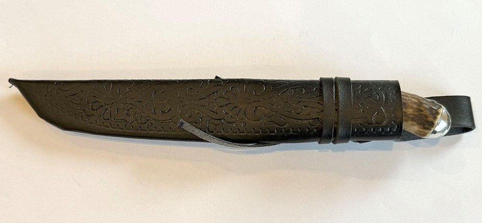 UZBEK NATIONAL SMALL KNIFE PICHOK HANDMADE HORN HANDLE STAINLESS STEEL ...