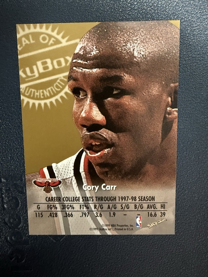 1998-99 Skybox Autographics Cory Carr Atlanta Hawks Signed | eBay