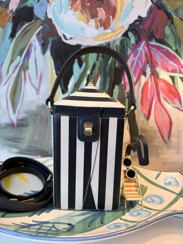 Kate Spade Novelty Retired 3D Sunkiss Striped Tent Cabana Leather bag ...