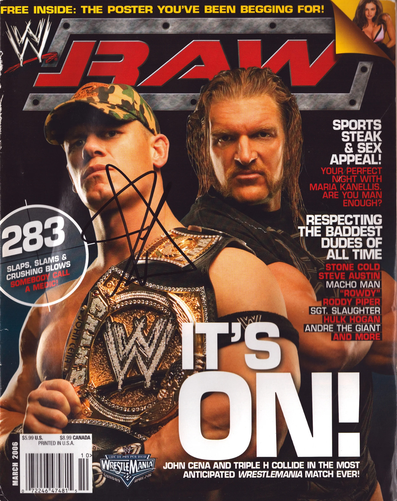 John Cena signed WWE Raw Magazine March 2006 | eBay