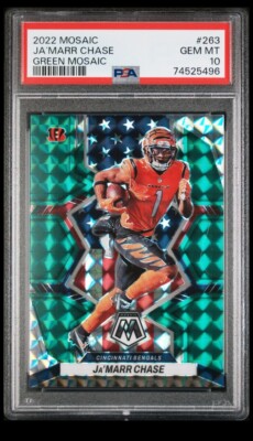 2022 Panini Mosaic Jamar Chase Green #263 National Pride PSA 10 Pop Of ...
