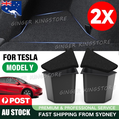 Tesla Model Y Car Rear Trunk Storage Box Trunk Organizer Side Packets ...