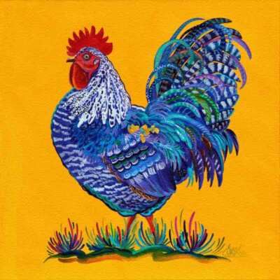 Rooster Glass Tile Wall Floor Susan Libby Backsplash Art SLA037AT | eBay