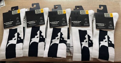 UA Project Rock Playmaker Socks Training Crew 5 Pair Unisex 8.5-13 ...