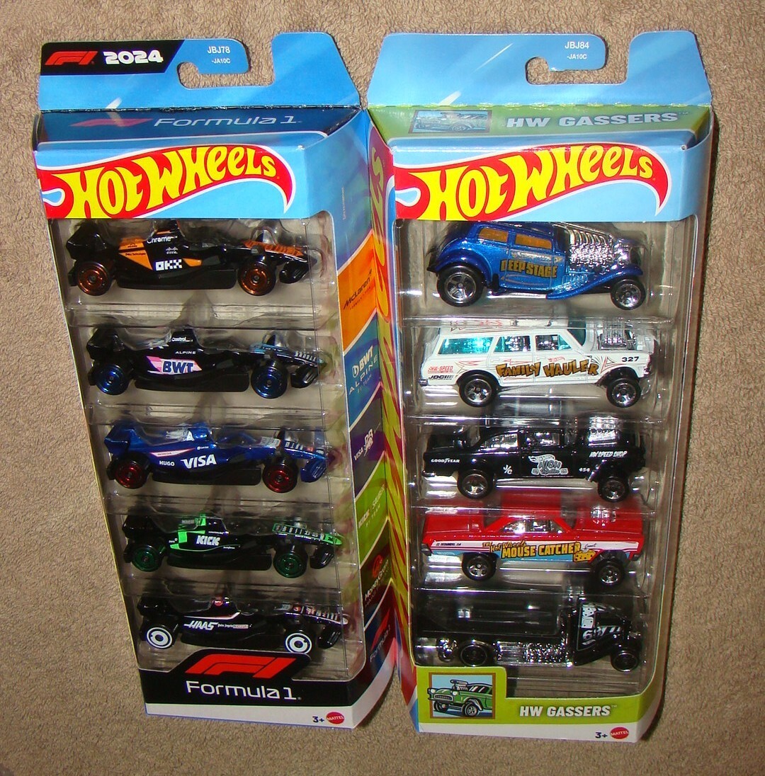 Hot Wheels Five Packs, 5 Packs, Formula 1 and Gassers, 1 of Each! | eBay
