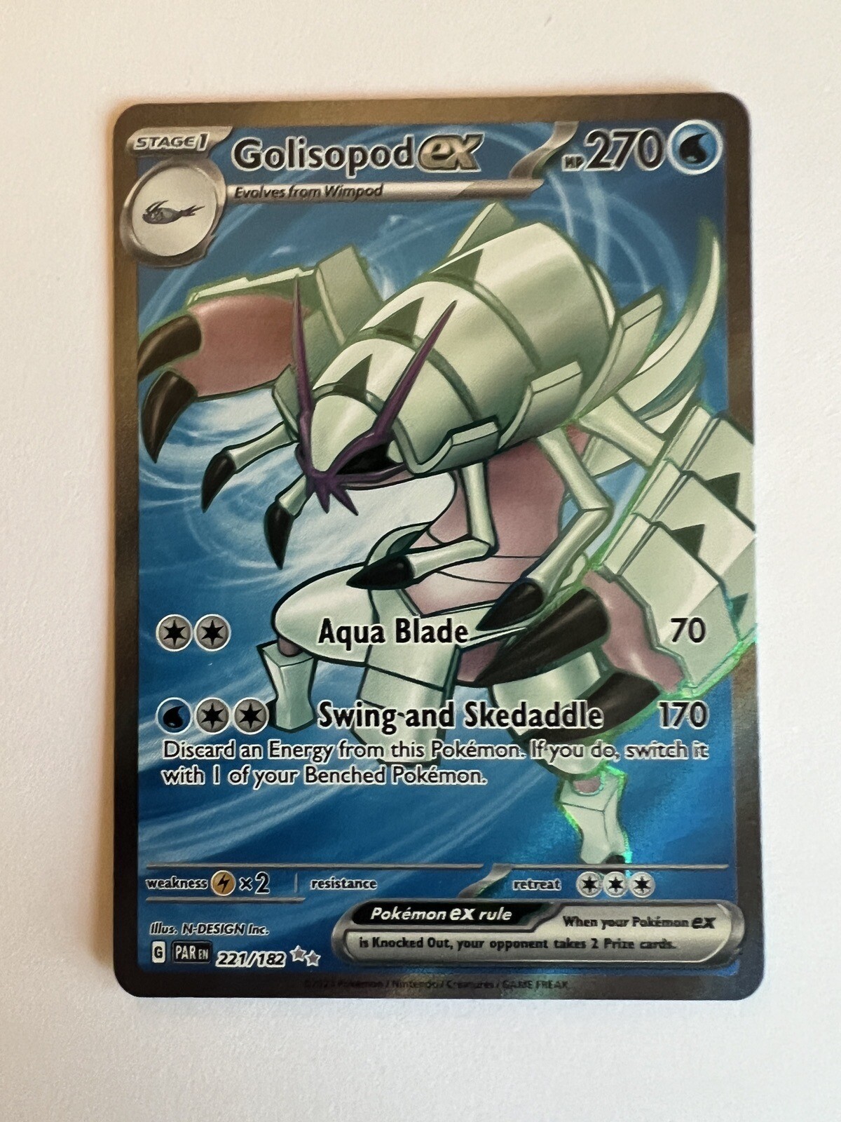 Pokemon TCG Paradox Rift Golisopod Ex Full Art 221/182 | eBay