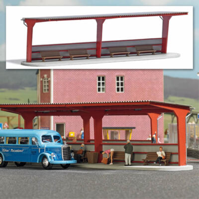 Busch 1377 HO Scale Bus Station -- Laser-Cut Kit | eBay