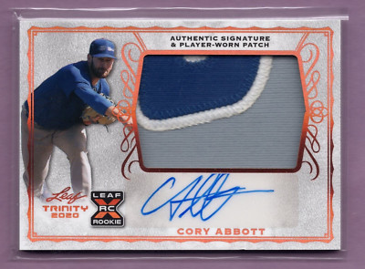 2020 LEAF TRINITY PATCH AUTOGRAPHS #PACA1 CORY ABBOTT CHICAGO CUBS AUTO ...