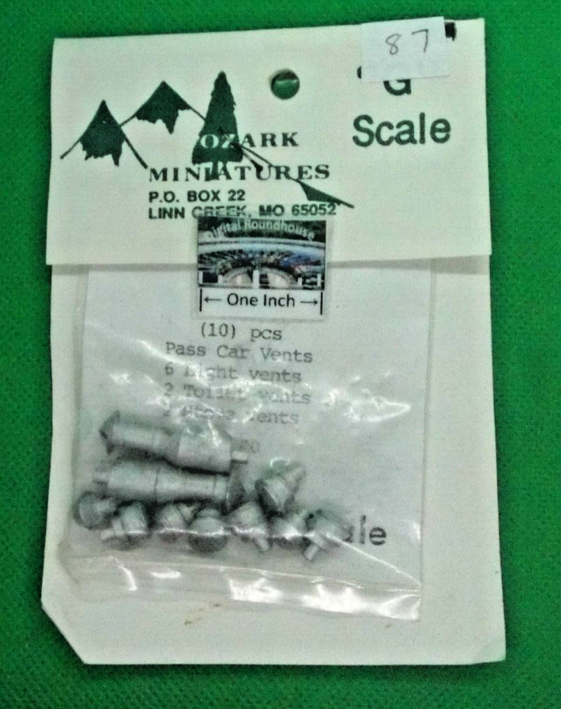 Ozark Miniatures G scale #87 Passenger Car Vents, 10-piece Set ...