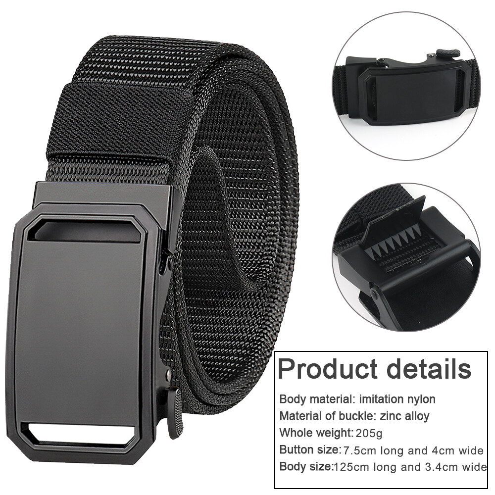 Mens Ratchet Belt Nylon Web Belts for with Automatic Slide Buckle ...