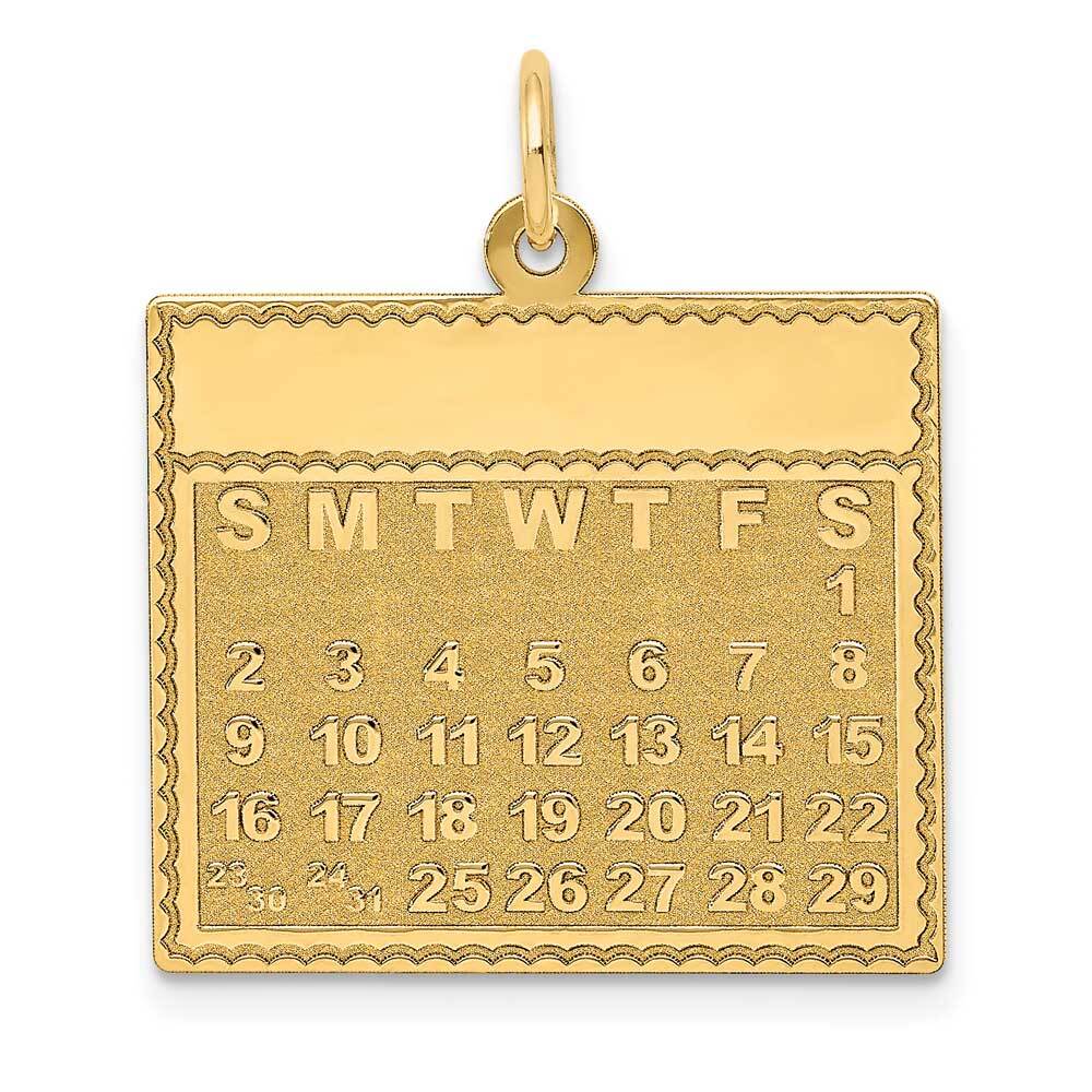 14K Gold Saturday the First Day Calendar Pendant 0.9 x 1.1 in | eBay