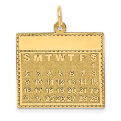 14K Gold Saturday the First Day Calendar Pendant 0.9 x 1.1 in | eBay