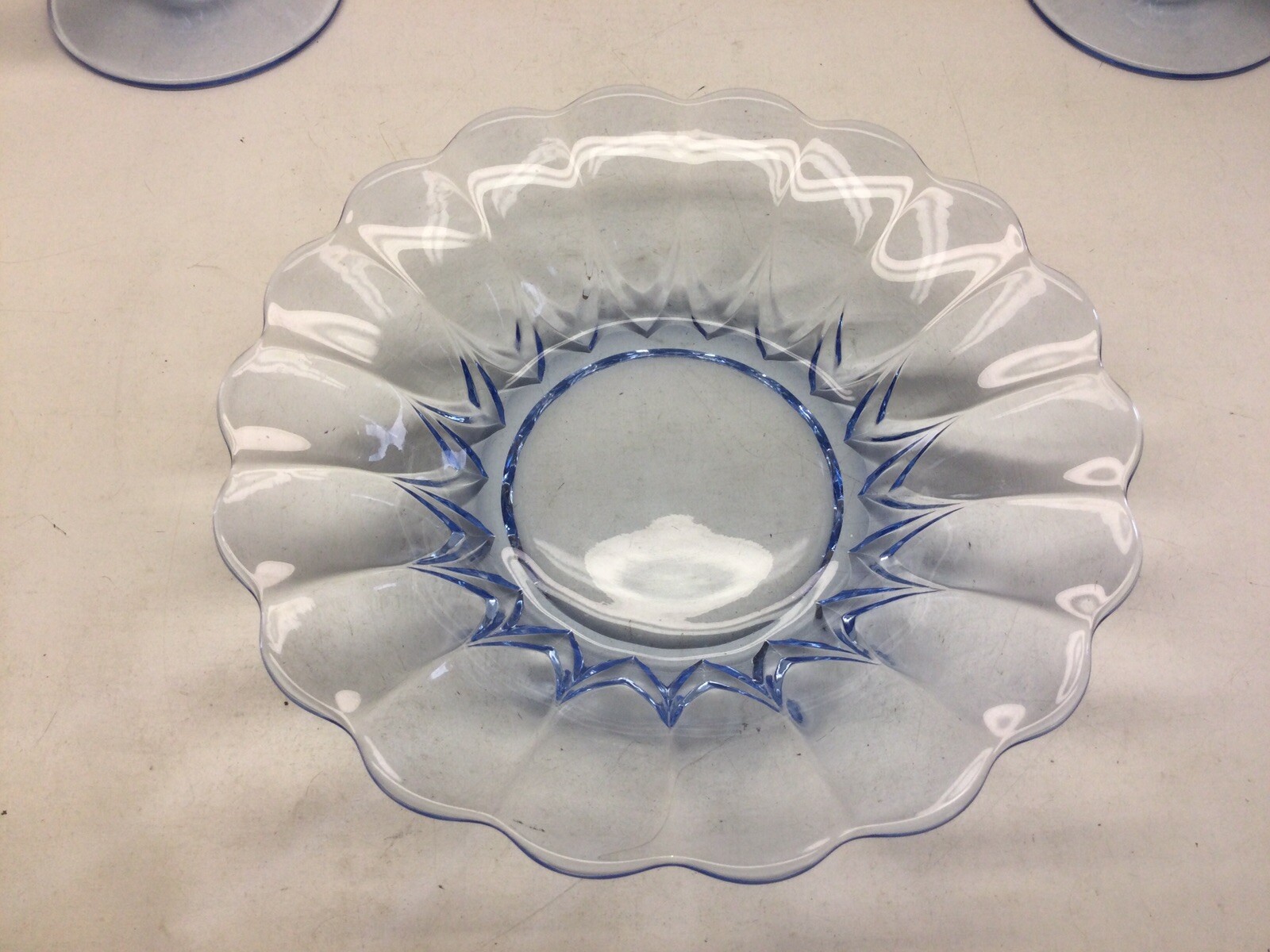 Vintage New Martinsville Janice Blue Candleholders And Console Bowl Set ...