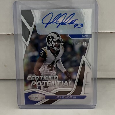 2020 Panini Certified Potential John Johnson III Autograph Auto Serial ...
