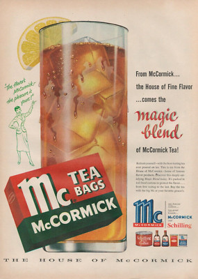 1955 McCormick Tea Bags House of Fine Flavor Schilling Vintage Print Ad ...