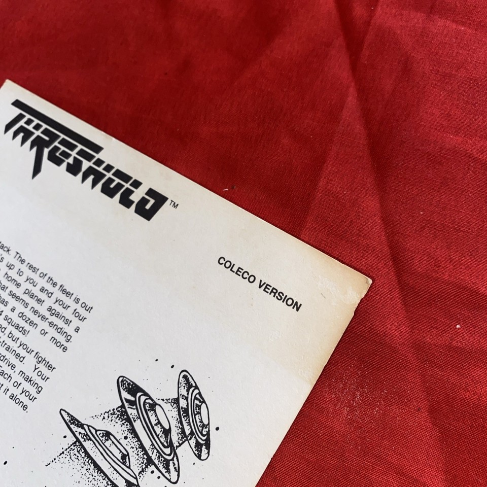 Threshold game MANUAL ONLY for Colecovision Coleco Vision. Rare manual ...