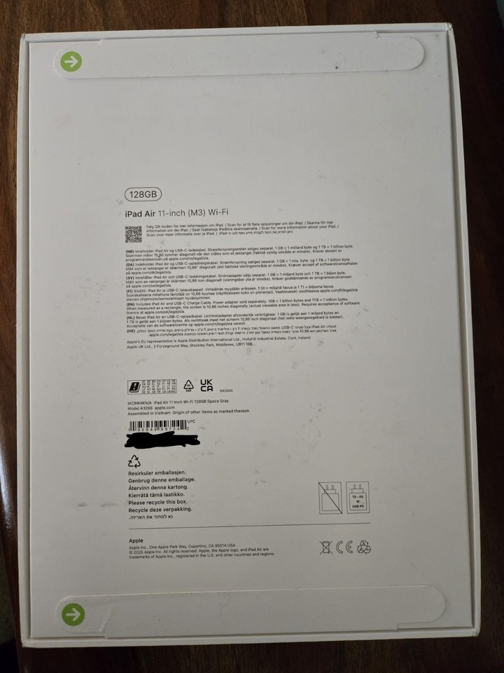 Apple iPad Air 7th Gen M3 2025. 128GB, Wi-Fi, 10.2 in - Space Grey ...