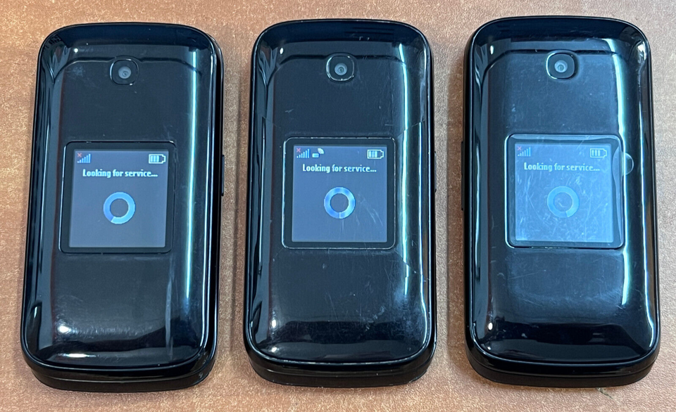 LOT OF 3 SPRINT ALCATEL RETRO 2017B FLIP PHONES W/BATTERIES *CHECK IMEI ...