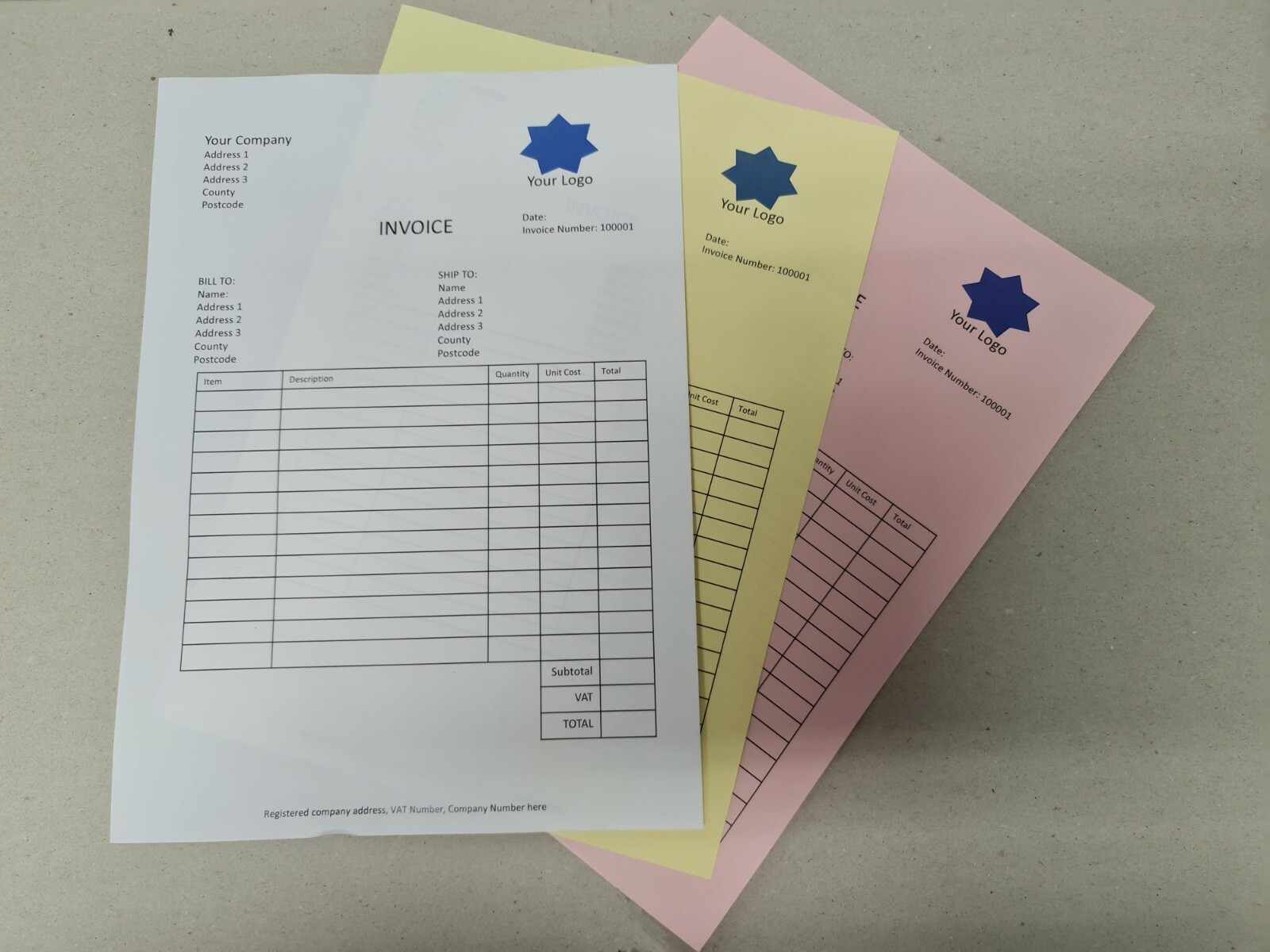 PERSONALISED INVOICE BOOK A4 / DUPLICATE / NCR / 50 SETS per PAD | eBay UK