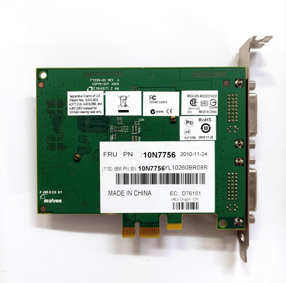 IBM 10N7756 POWER GXT145 PCIe (x1) Graphics Accelerator | eBay