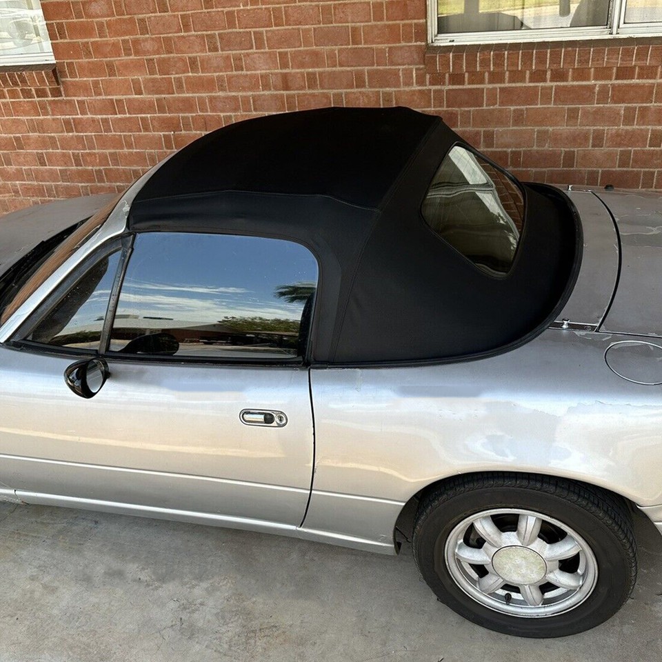 1990-2005 Mazda Miata Convertible Soft Top w/ Heated Glass Window Black ...