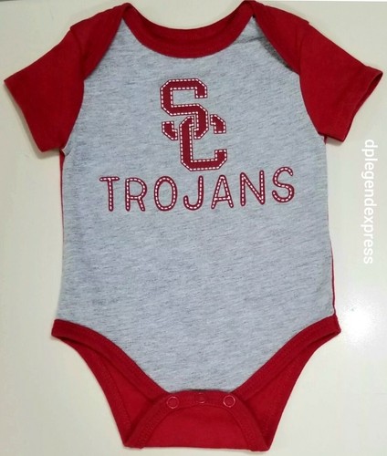 So Cal USC Trojans Authentic Apparel Red Gray Baby 1 Piece Bodysuit Sz ...