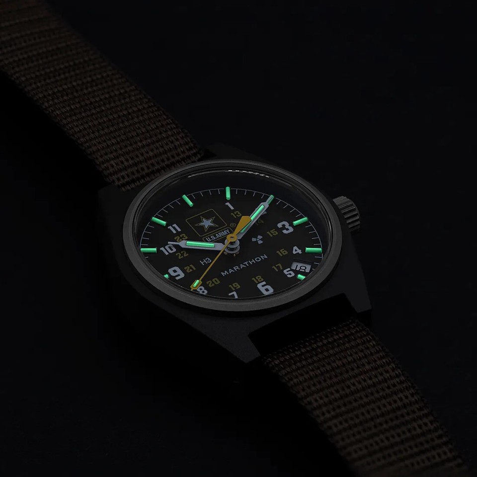 US Army Field Watch with Date, 34MM, Marathon, WW1940015 New with box ...