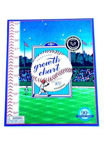 eeBoo Keepsake hanging baseball growth chart new in box 37 Stickers | eBay