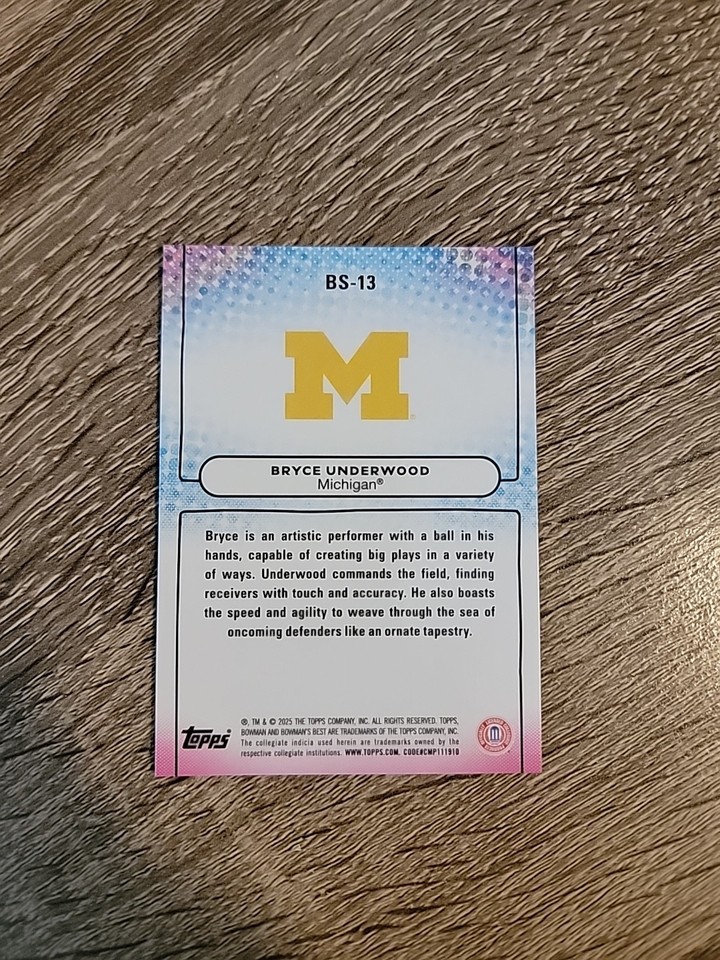 2025 Bowman Best University Bryce Underwood Showpieces Shimmer ...