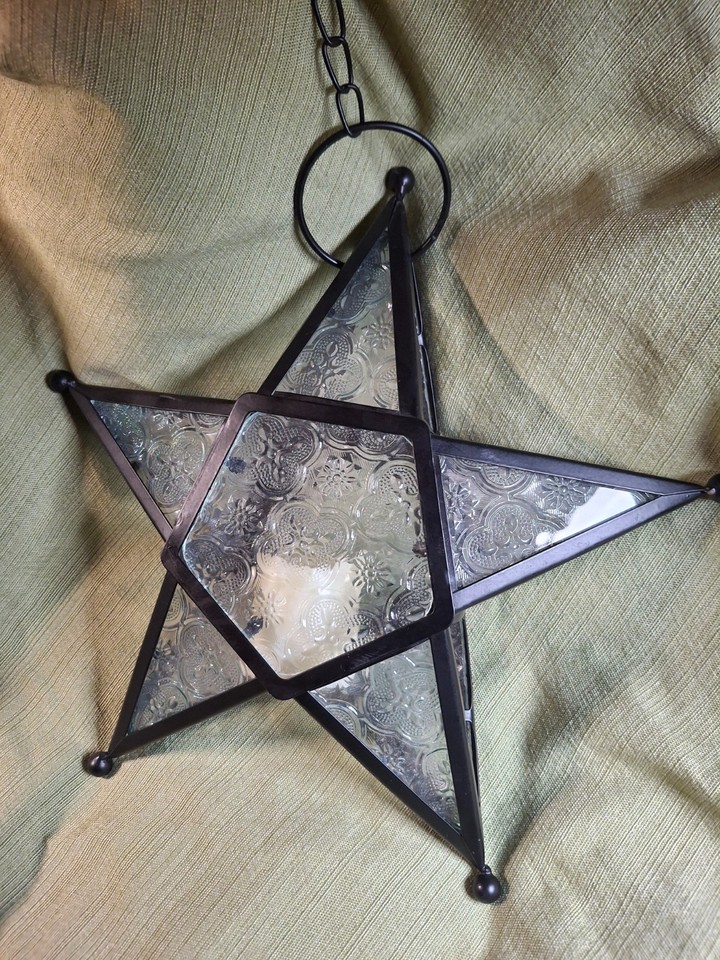 Star Lantern, Moravian Stamped Glass, Metal Frame, Wiccan, Mood, Home ...