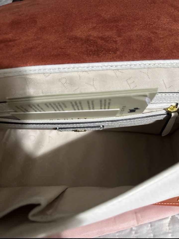 Radley Cream Leather Handbag with Dust Bag and Shoulder Strap NWOT ...
