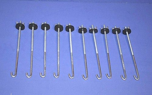 8" Heavy Duty 1/4" Battery Hold Down J Bolts Rods Adjust 4" To 8" 10 ...