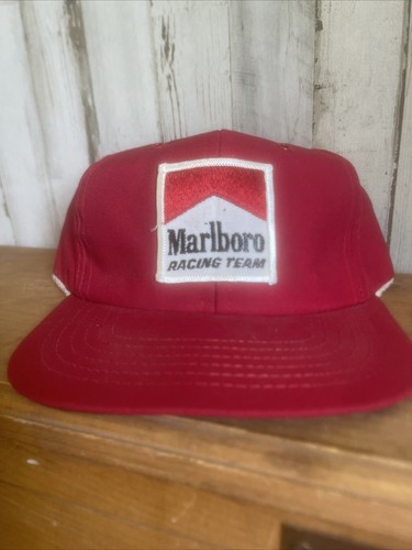 Vintage Marlboro Racing Team Patch Snapback Hat Cap Made In USA Red | eBay