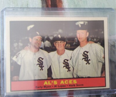 1961 Topps Baseball Card #337 Al's Aces Early Wynn Herb Score EX+ to EX ...