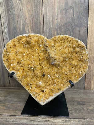 Large Citrine Heart 13” Citrine Cluster Crystal Heart Citrine Specimen ...