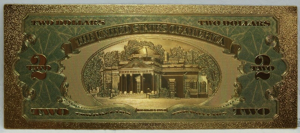 24K Gold-Plated Foil Note Currency Bill Paper Money Novelty Famous Cash ...