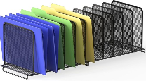 Houseware 5 Section Upright File Sorter Organizer, Black - 2 Pack | eBay