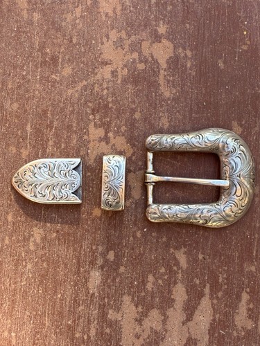 Vogt Silversmiths Laredo 3 Piece Ranger 1” Set Sterling Silver Western ...