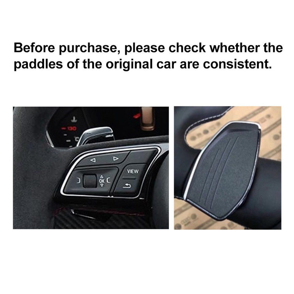 1 Pair Car Steering Wheel Paddle Shifter Extension For Audi R8 RS3 RS4 ...