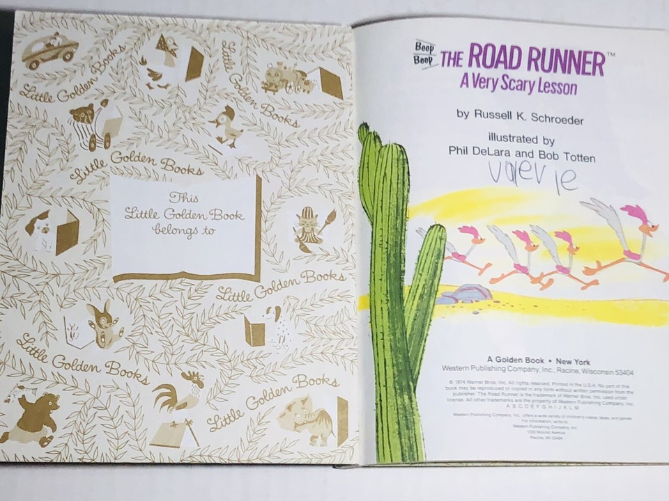 Vintage 1974 The Roadrunner A Very Scary Lesson Little Golden Children ...