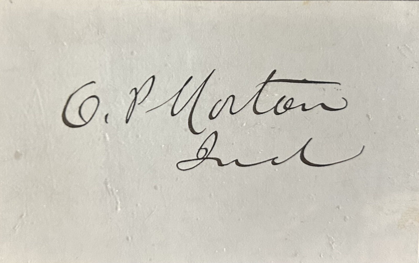 OLIVER P. MORTON (1823-1877) signed 3 X 5 Cut Governor of Indiana ...