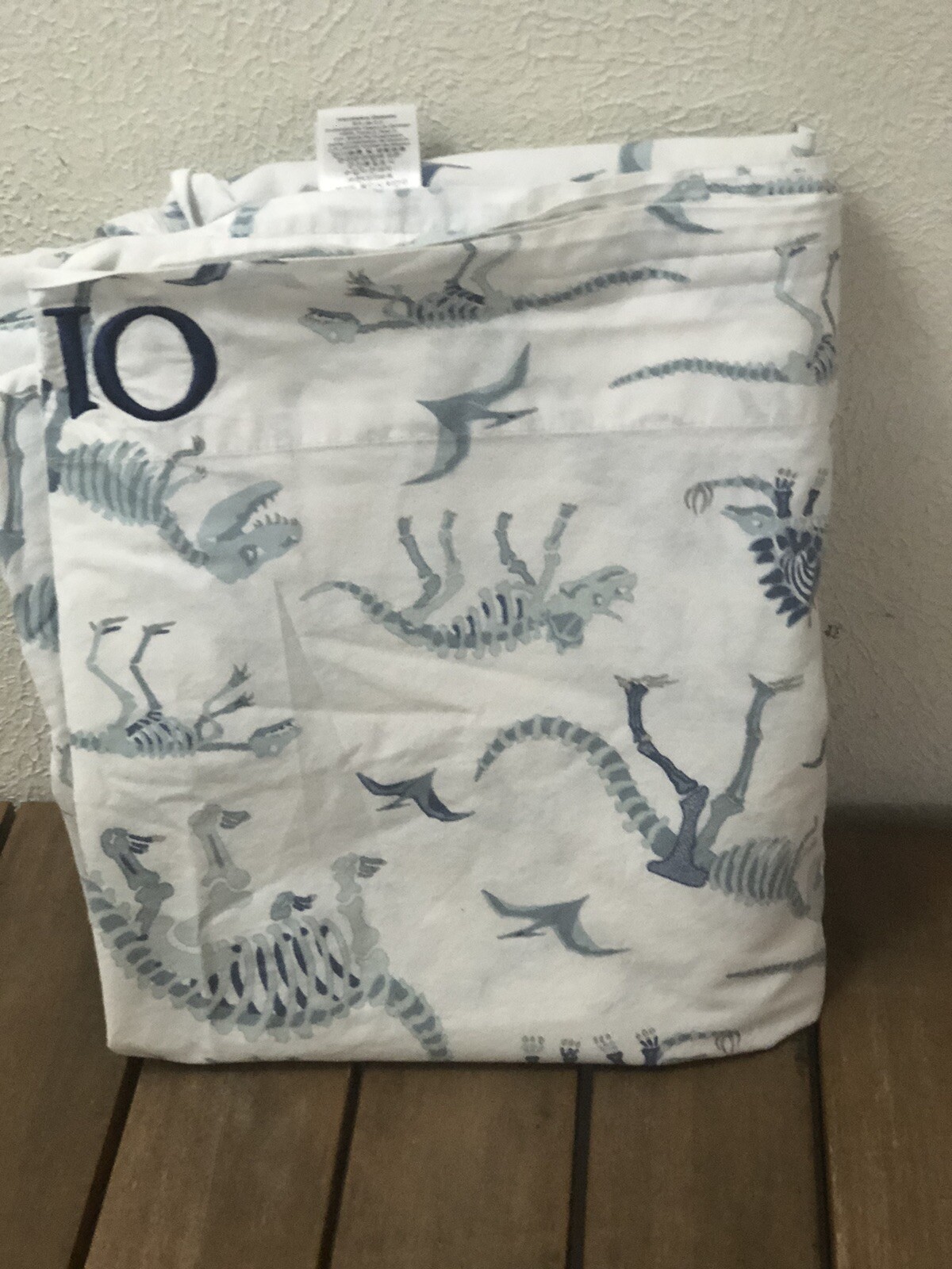 Pottery Barn Kids Dinosaur Full Flat Sheet Organic Cotton Dino Bones ...