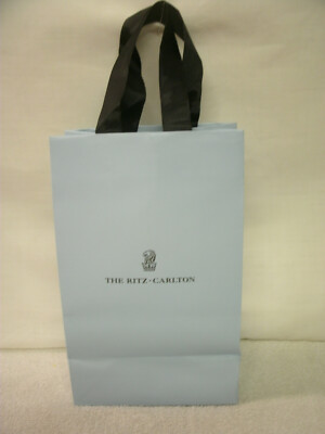 The Ritz Carlton ---Blue Paper Gift Bag w Blk Gross Grain Ribbon-8 1/4 ...