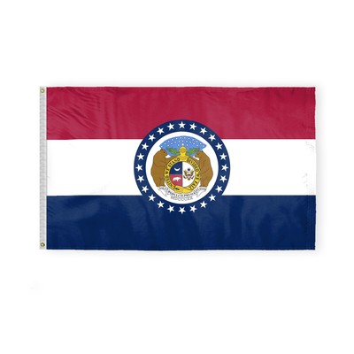 AGAS Missouri MO State Flag Single Sided Reverse Printed 200D Nylon ...
